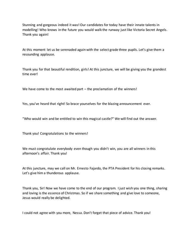 Yuletide Celebration Emcee Script | DOCX | Awards Shows | Events