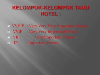 HANDLING GUEST VIP CHECK-IN | PPTX