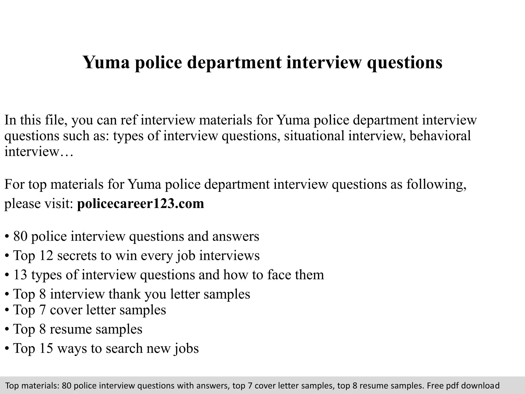 Yuma police department interview questions | PPT