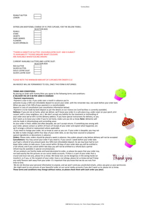 Yummy bites cupcake price list | PDF