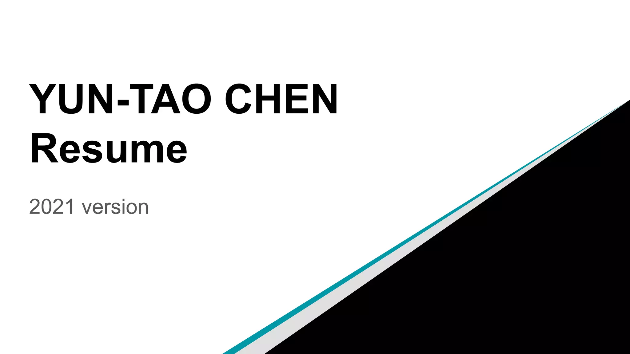 Yun-Tao Chen Resume 2021 | PDF