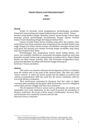 Yunani sebagai icon peradaban | PDF