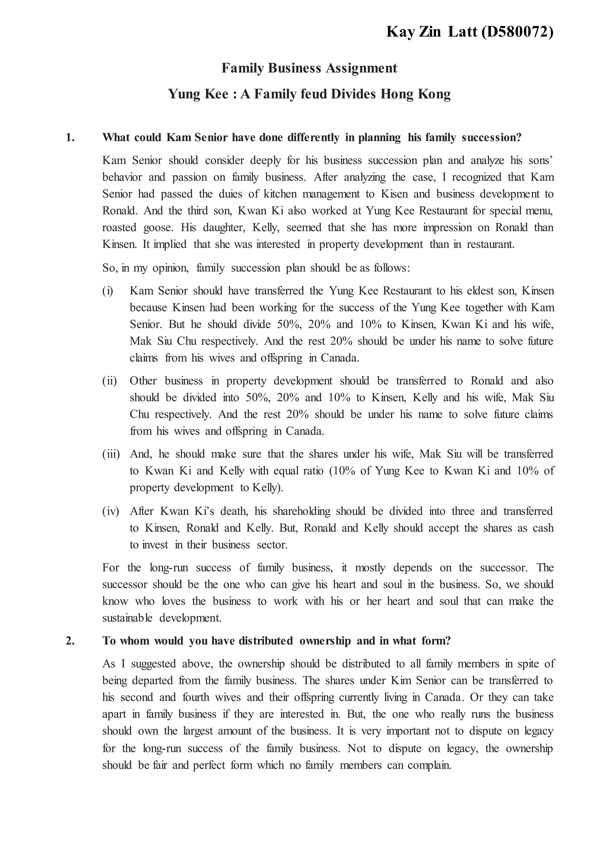 Yung kee (assignment 4) | DOCX
