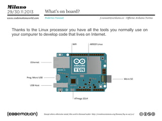 [codemotion] Arduino Yun: internet for makers | PPT