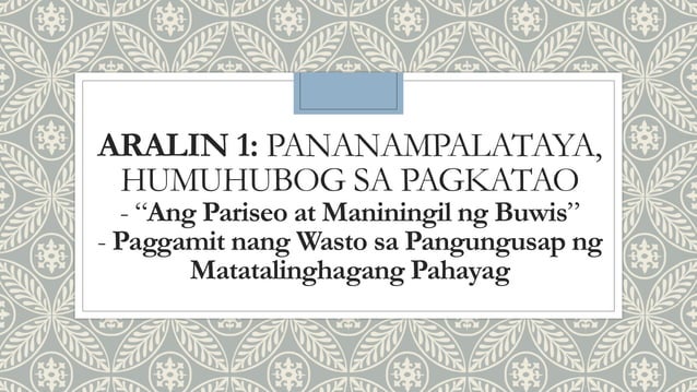 Yunit III. Akdang Pampanitikan Ng Kanlurang Asya | PDF