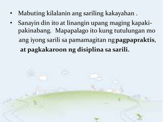 Yunit 1 aralin 1 Pagkilala sa iyong Kakayahan | PPTX