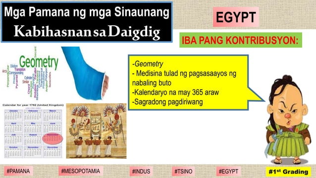 Mga Pamana ng mga Sinaunang Kabihasnan sa Daigdig | PPTX