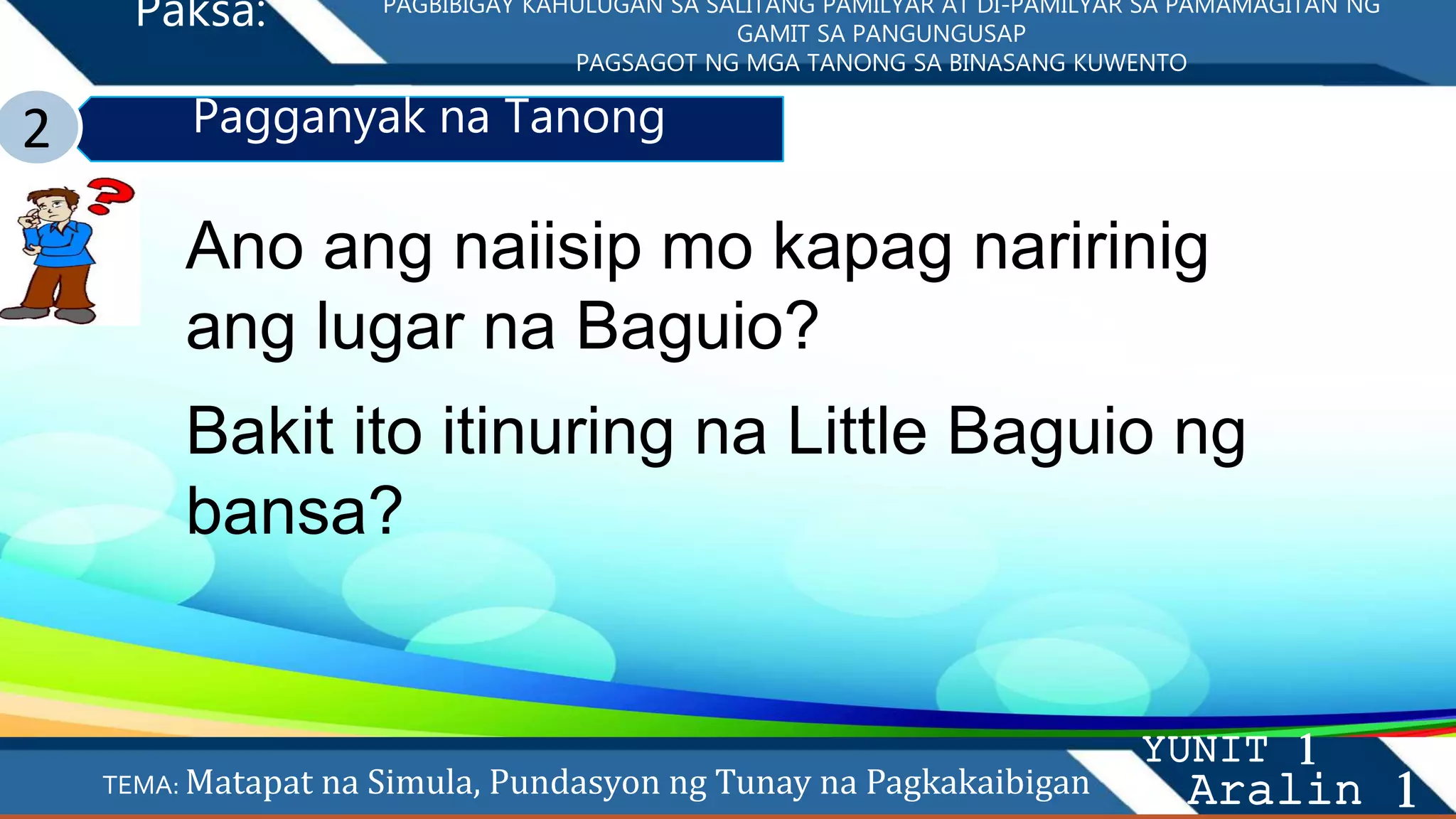Filipino 5 Grade 5 1st Quarter Yunit 1 Week 1 Day 1 to 5 | PPTX