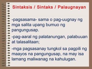 Yunit 3 istruktura ng wika | PPT