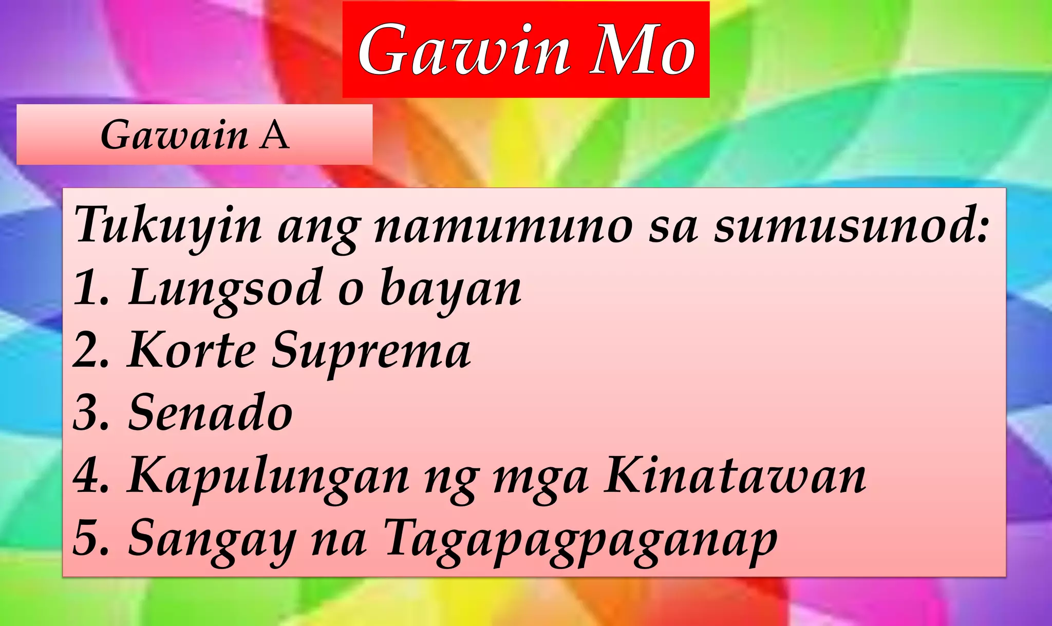 YUNIT III ARALIN 3: Ang mga Namumuno sa Bansa | PPTX