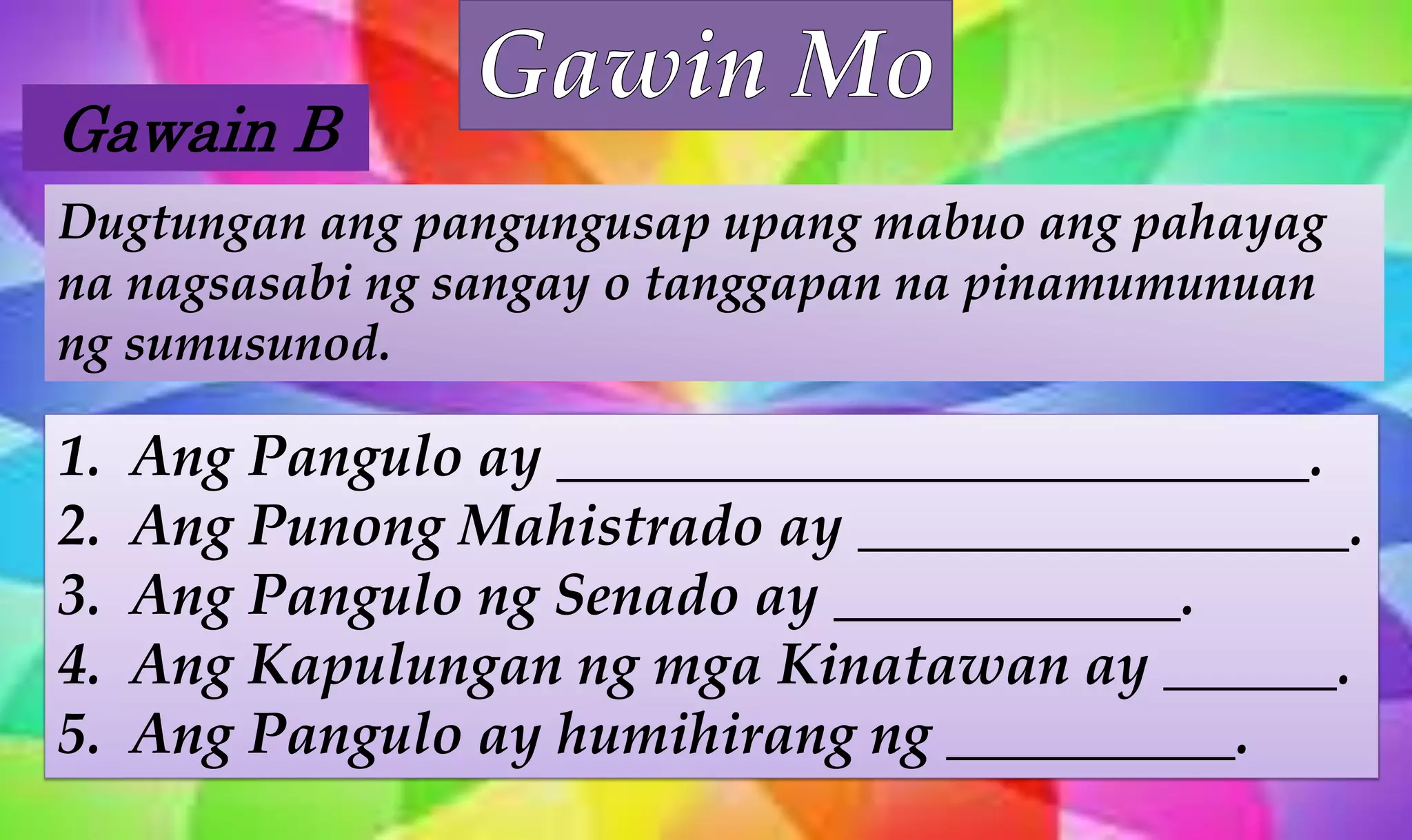 YUNIT III ARALIN 3: Ang mga Namumuno sa Bansa | PPTX