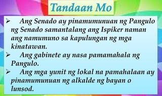 YUNIT III ARALIN 3: Ang mga Namumuno sa Bansa | PPTX