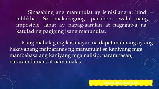 MALIKHAING PAGSULAT- Creative Writing for Grade 12 | PPTX