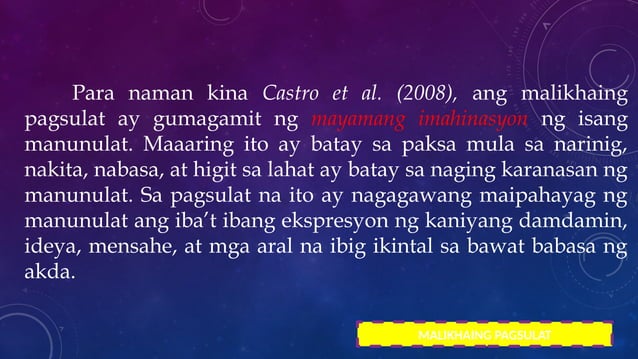 YUNIT II MALIKHAING PAGSULAT for Grade 12 | PPTX
