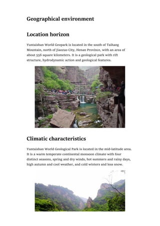 Yuntaishan world geopark | PDF