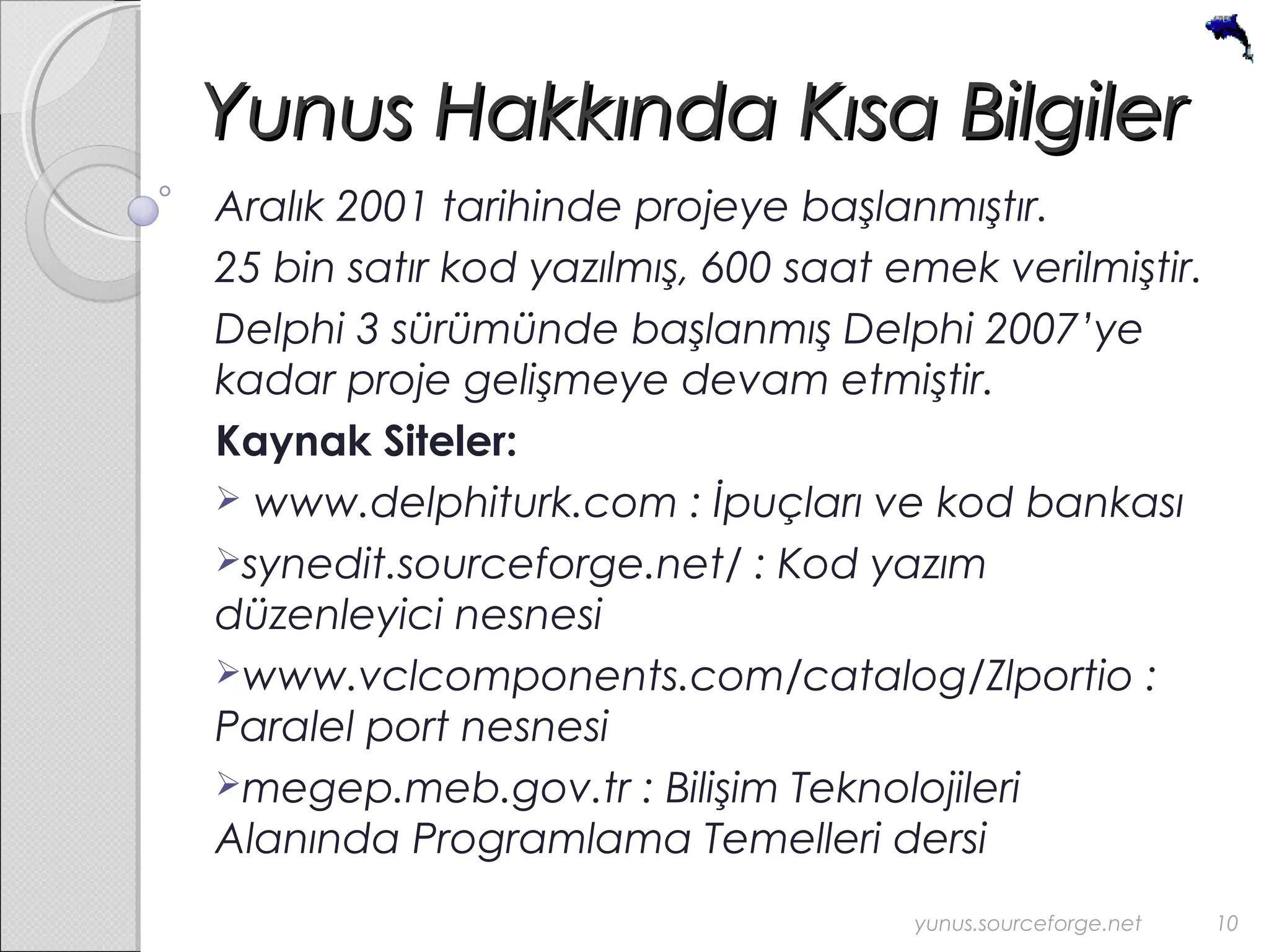 Yunus visual programming - turkish | PPT