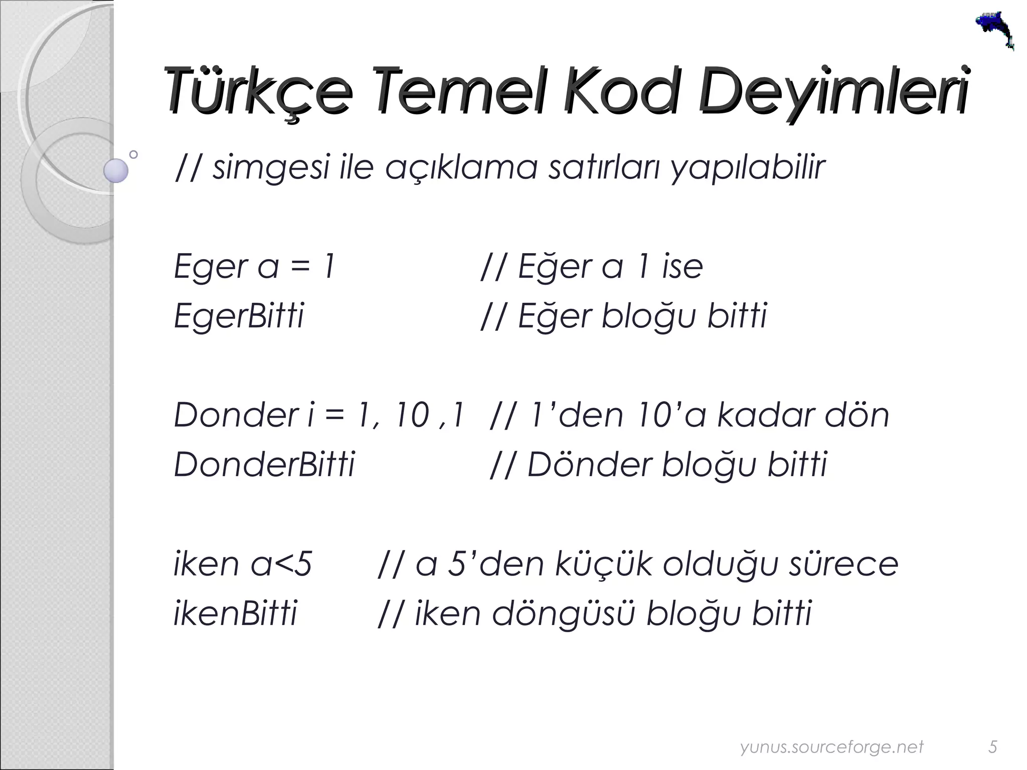Yunus visual programming - turkish | PPT