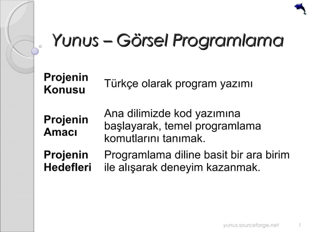 Yunus visual programming - turkish | PPT
