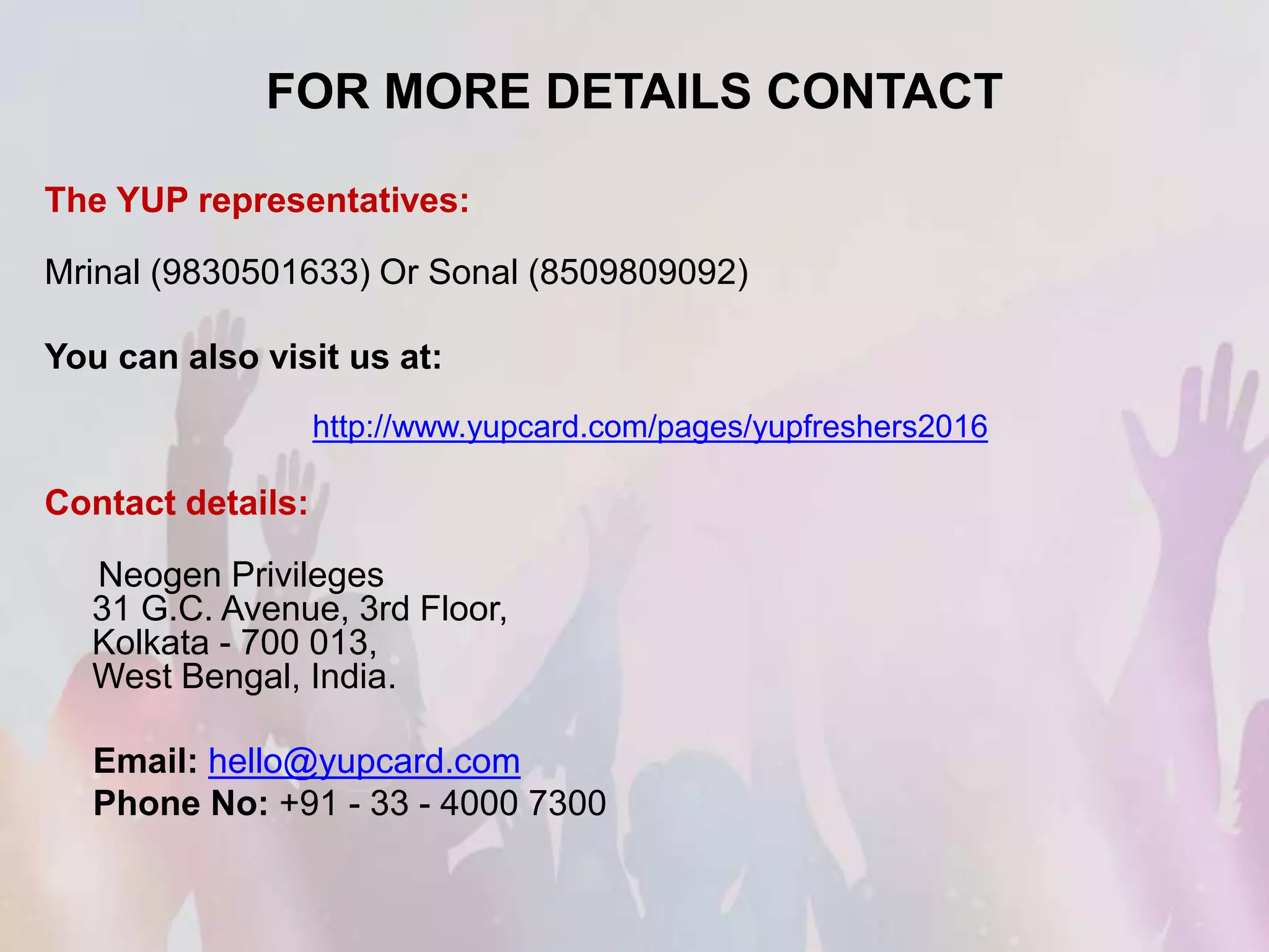 Yup Card Presents Amity Freshers Week | PPT