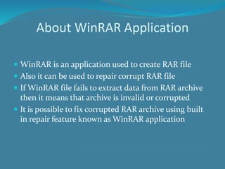 Repair RAR File | PPT