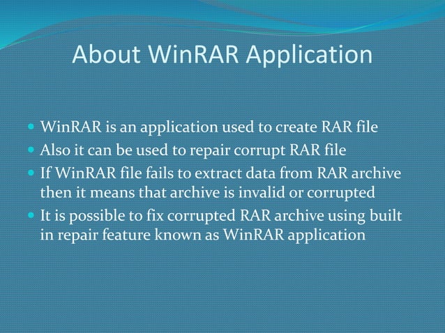 Repair RAR File | PPT