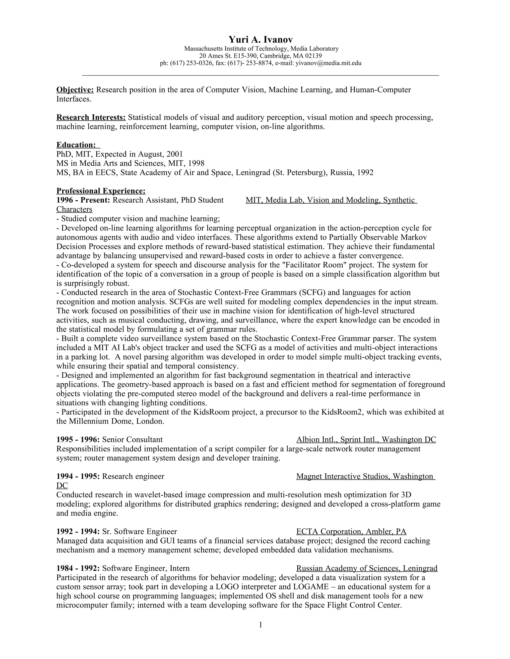 Yuri A. Ivanov | DOC