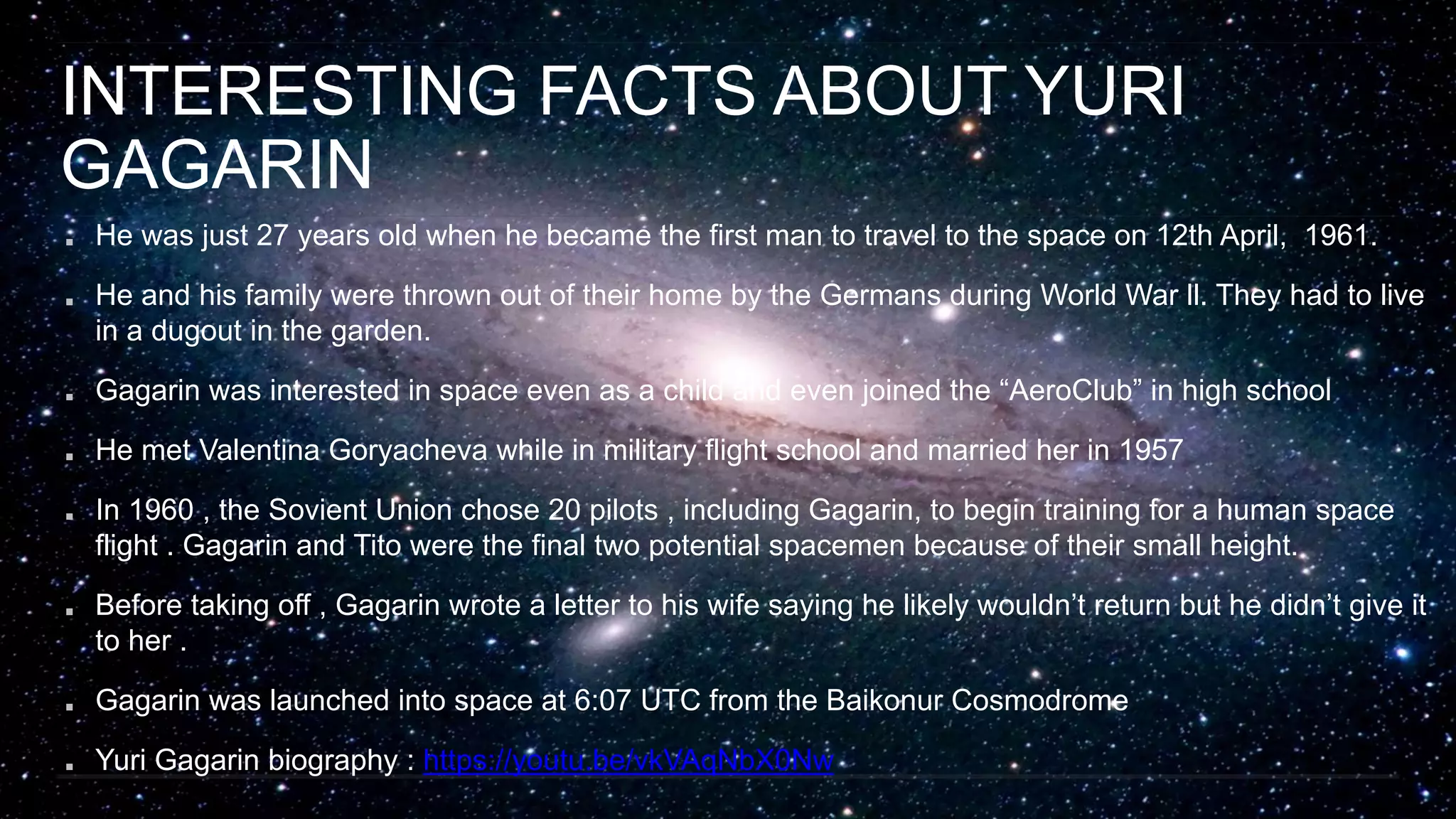 Yuri Gagarin | PPT | Science Fiction | Genres