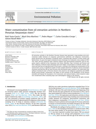 Yusta garcia et al 2017 water contamination from oil extraction ...