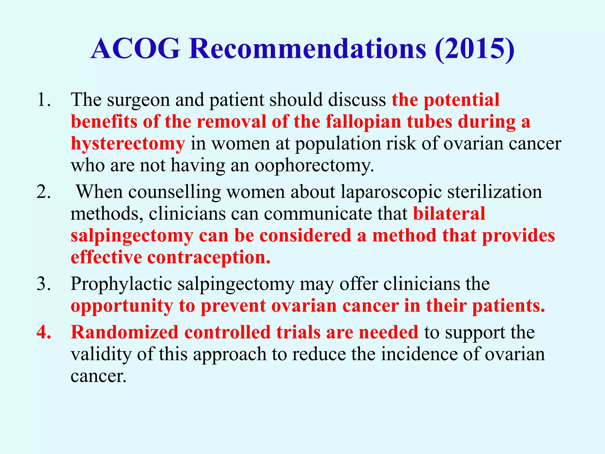Prophylactic Salpingectomy | PPTX