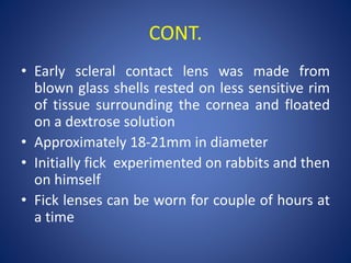 History of contact lenses | PPTX