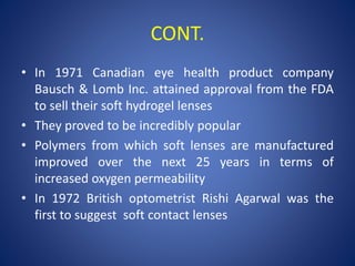 History of contact lenses | PPTX