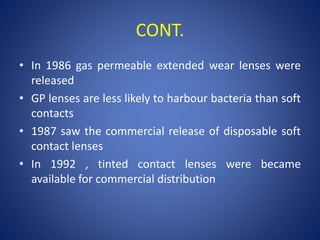History of contact lenses | PPTX