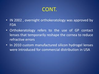 History of contact lenses | PPTX