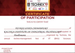 Digitally signed certificate from Technex.in