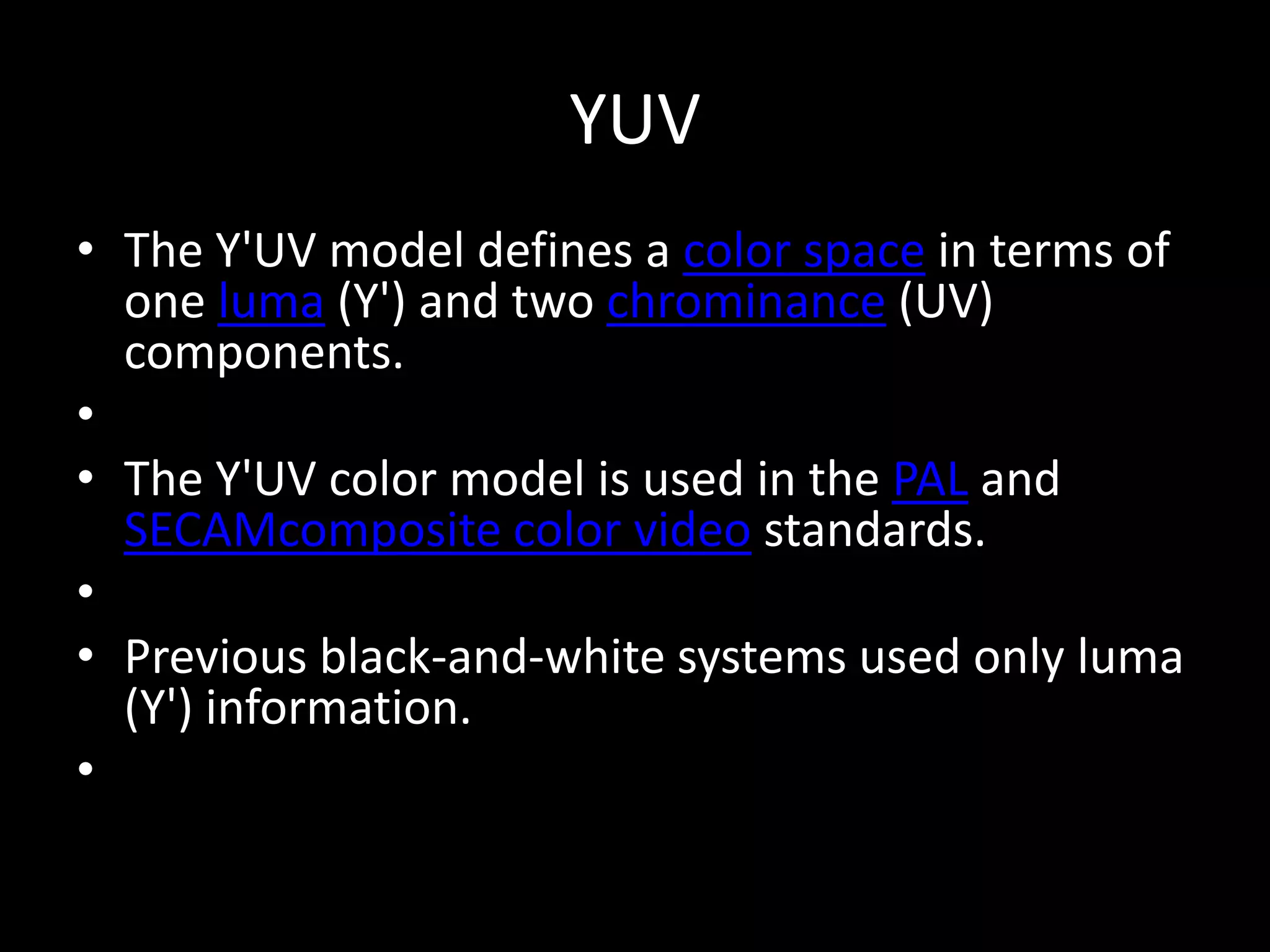 YUV, Y CB CR and Subsampling | PPTX