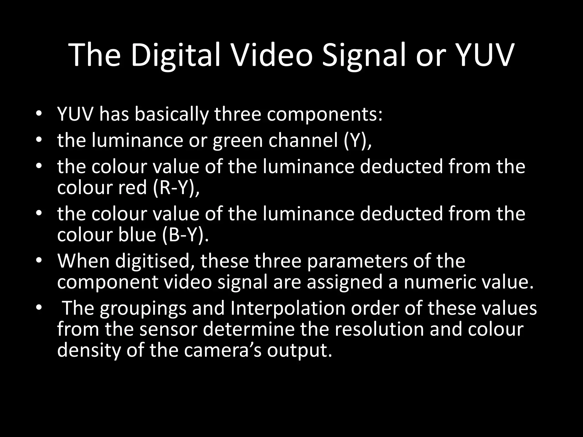 YUV, Y CB CR and Subsampling | PPTX