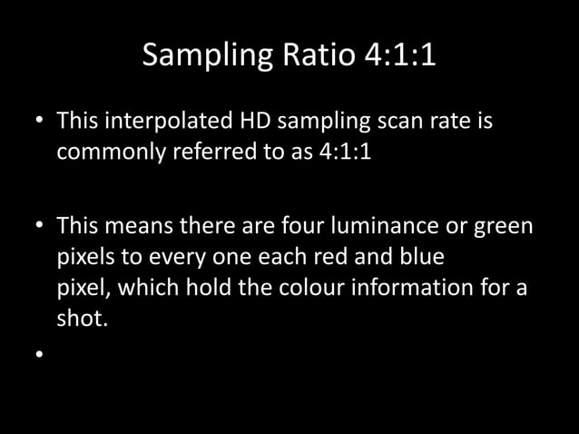 YUV, Y CB CR and Subsampling | PPTX | Cameras and Camcorders | Consumer ...
