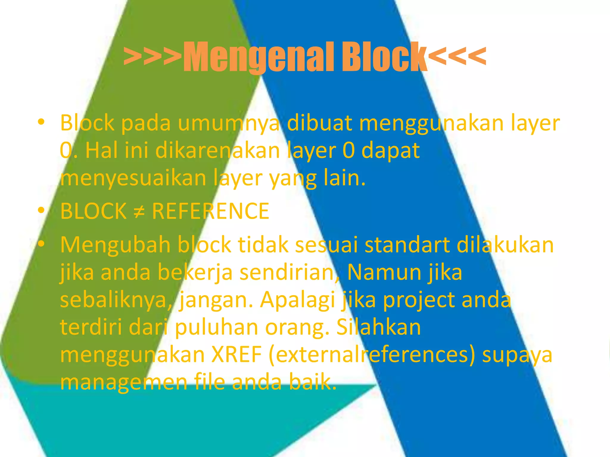 toolbar/shortcut block di autocad | PPTX