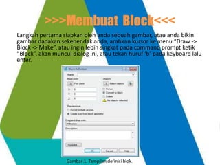 toolbar/shortcut block di autocad | PPT