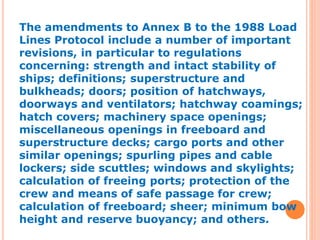 International convention on load lines 1968 group 2 | PPTX