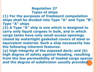 International convention on load lines 1968 group 2 | PPTX