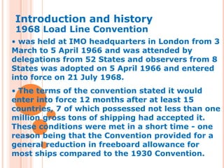 International convention on load lines 1968 group 2 | PPTX