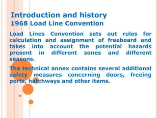 International convention on load lines 1968 group 2 | PPTX