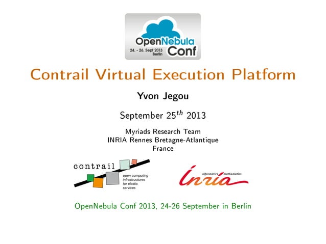 Contrail Virtual Execution Platform | PPT