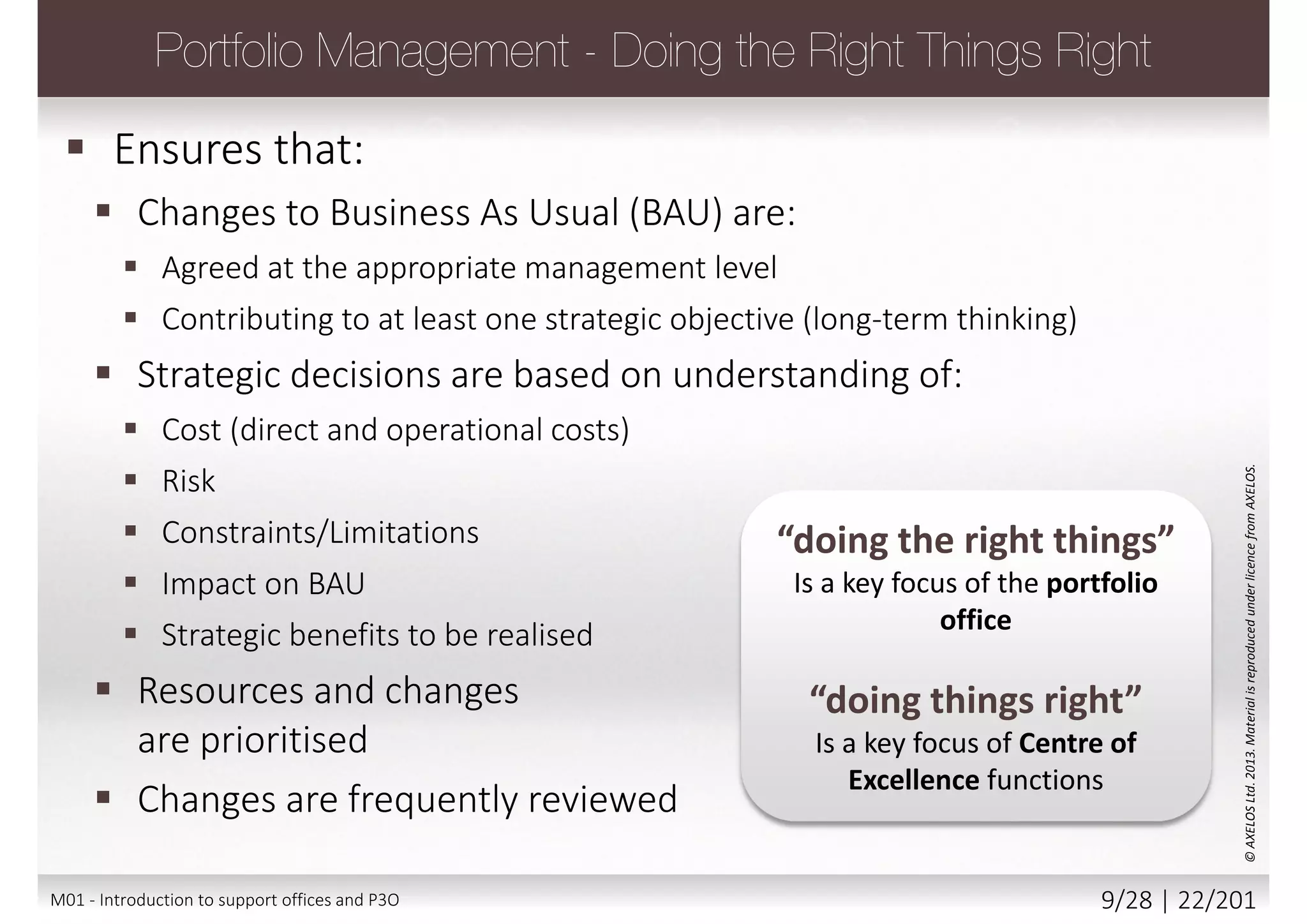 AXELOS - P3O® - Portfolio, Programme and Project Offices - Foundation | PDF