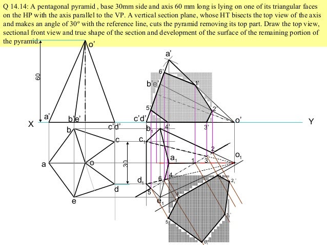 Section of solids - ENGINEERING DRAWING/GRAPHICS