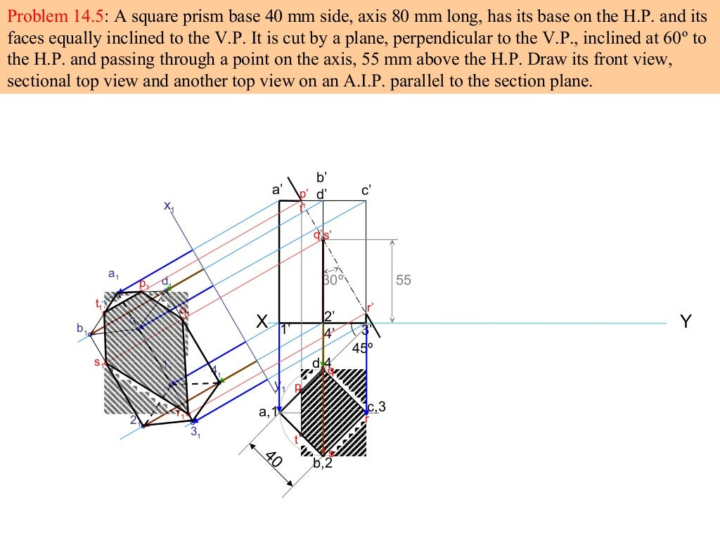 Section of solids - ENGINEERING DRAWING/GRAPHICS
