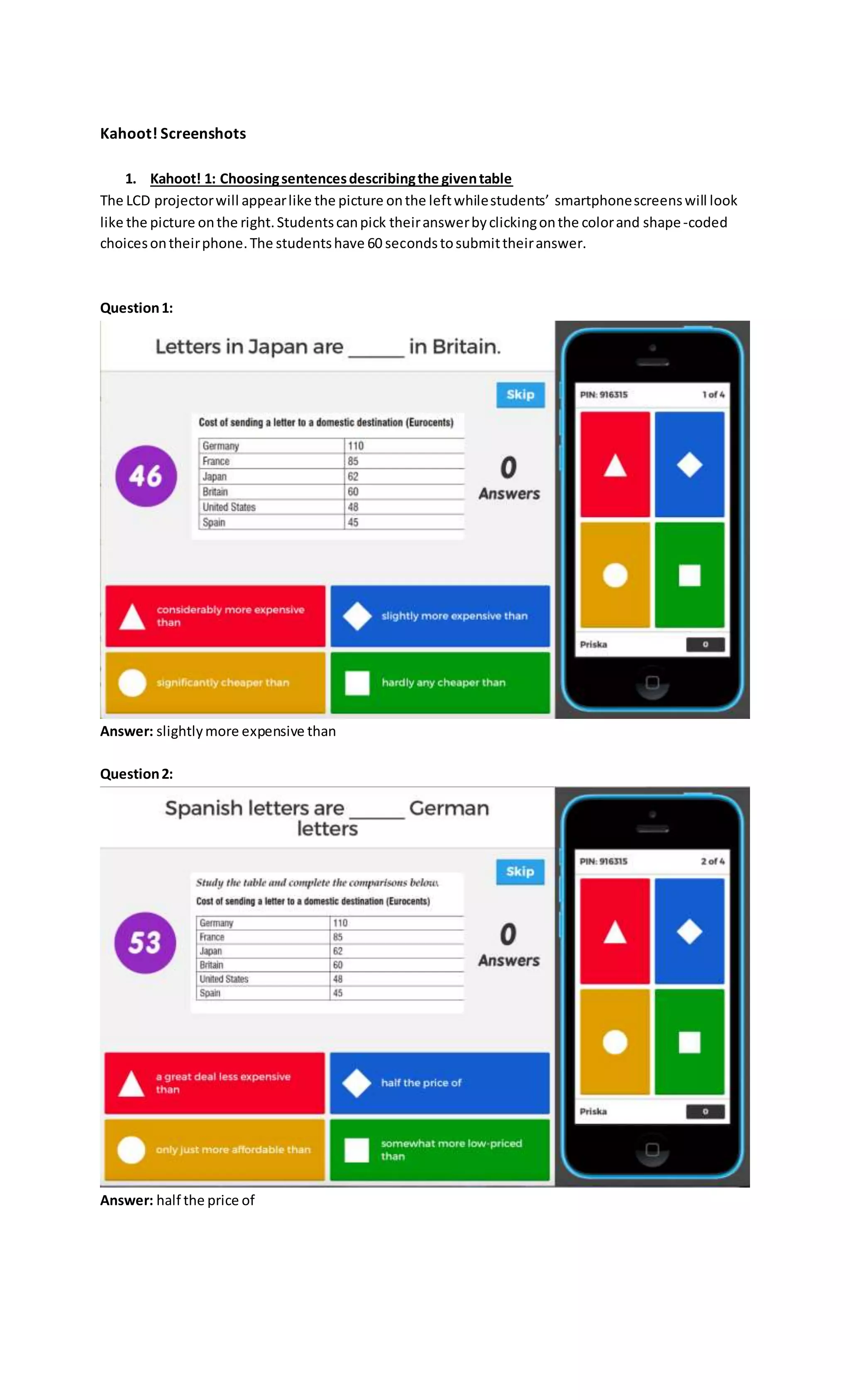 Kahoot Lesson Plan | DOCX