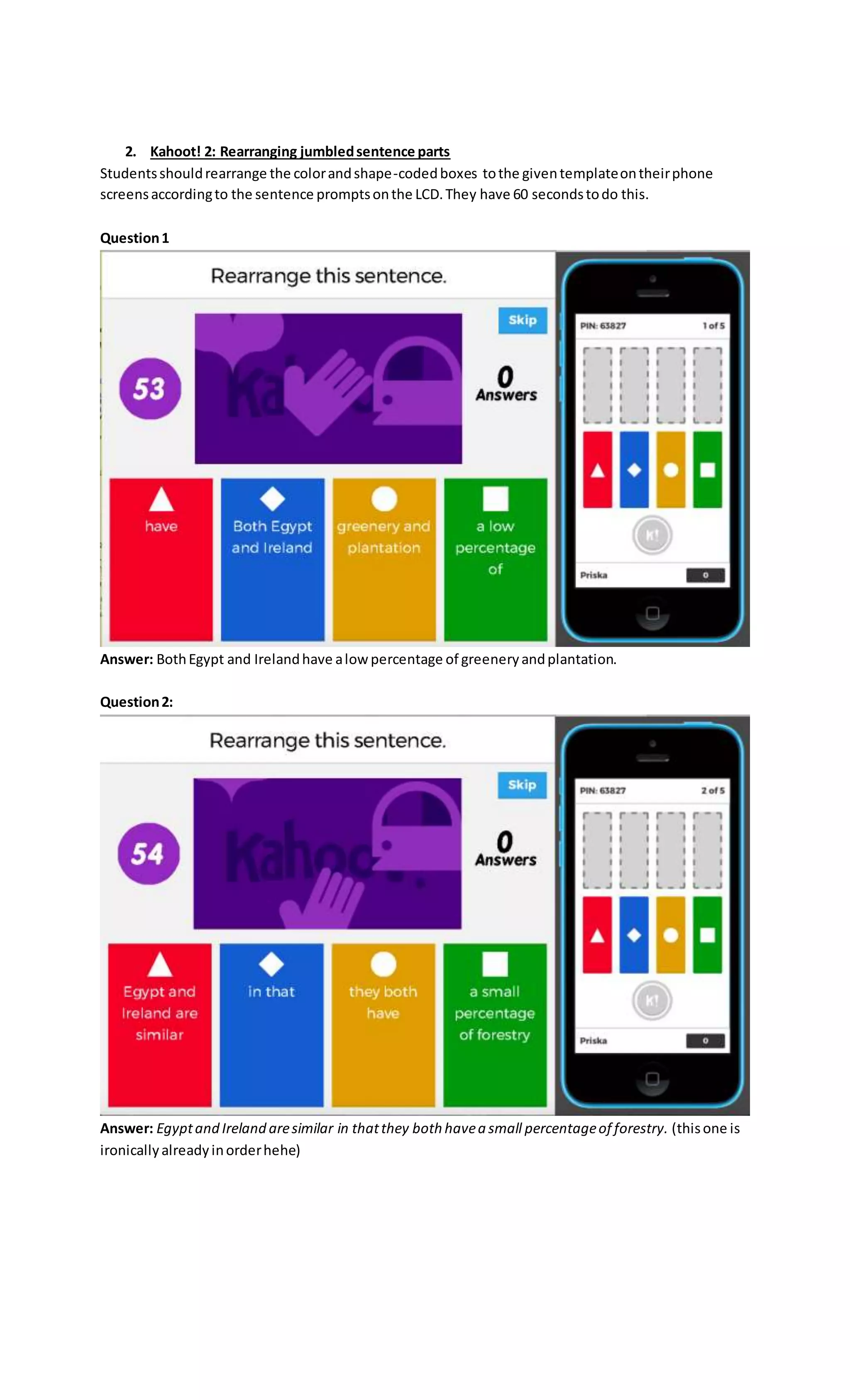 Kahoot Lesson Plan | DOCX