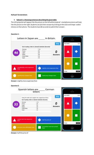 Kahoot Lesson Plan | DOCX